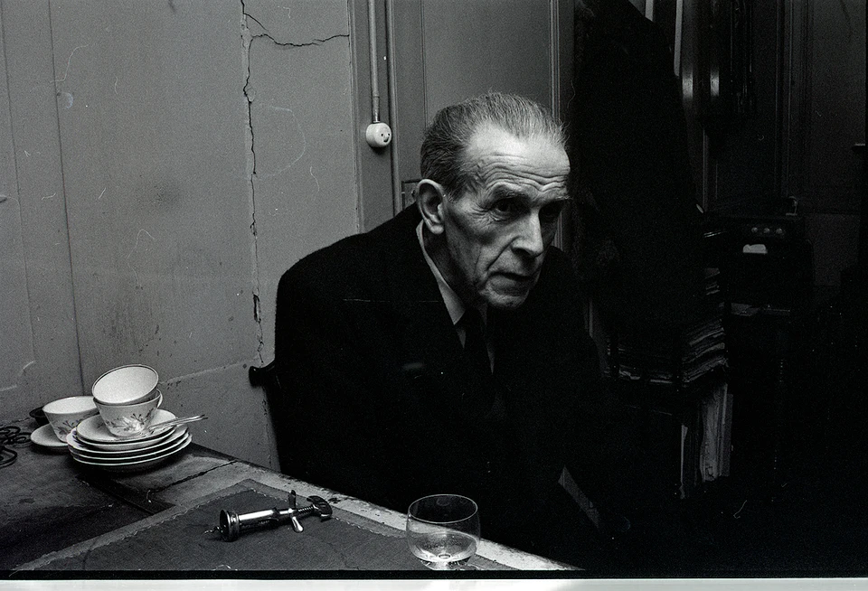 Gustave Roud photographié par Simone Oppliger, Carrouge 1973