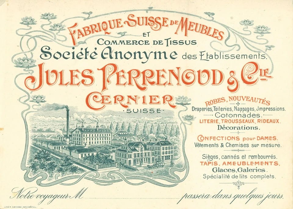 En 1867, Jules Perrenoud (1838-1914) fonde à Cernier / NE une ...