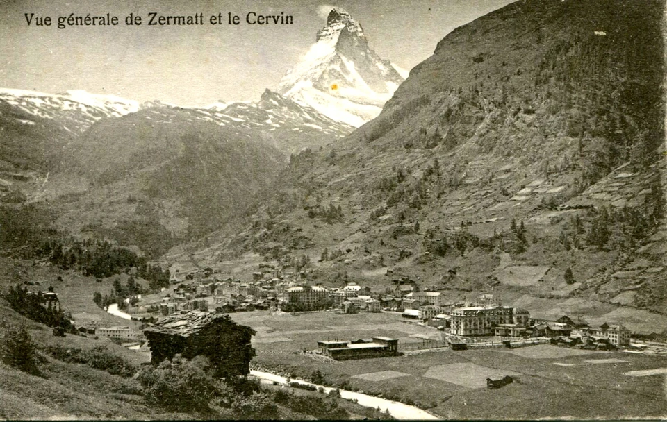 La station de Zermatt au début du 20ème siècle. D'importants hôtels ...